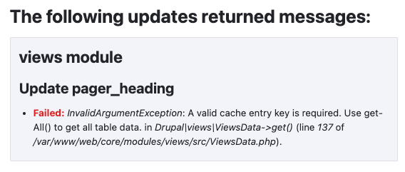 Error when updating pager_heading in Views Module - "A valid cache entry key is required. Use ...