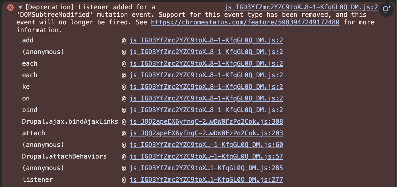 Chrome browser issue 'DOMSubtreeModified' in ajax.js [#3472888 ...