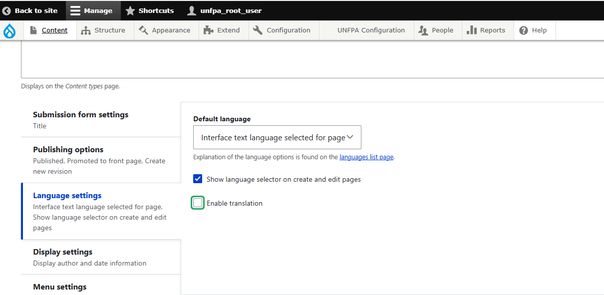 Enable translation checkbox gets unchecked [#3487473] | Drupal.org