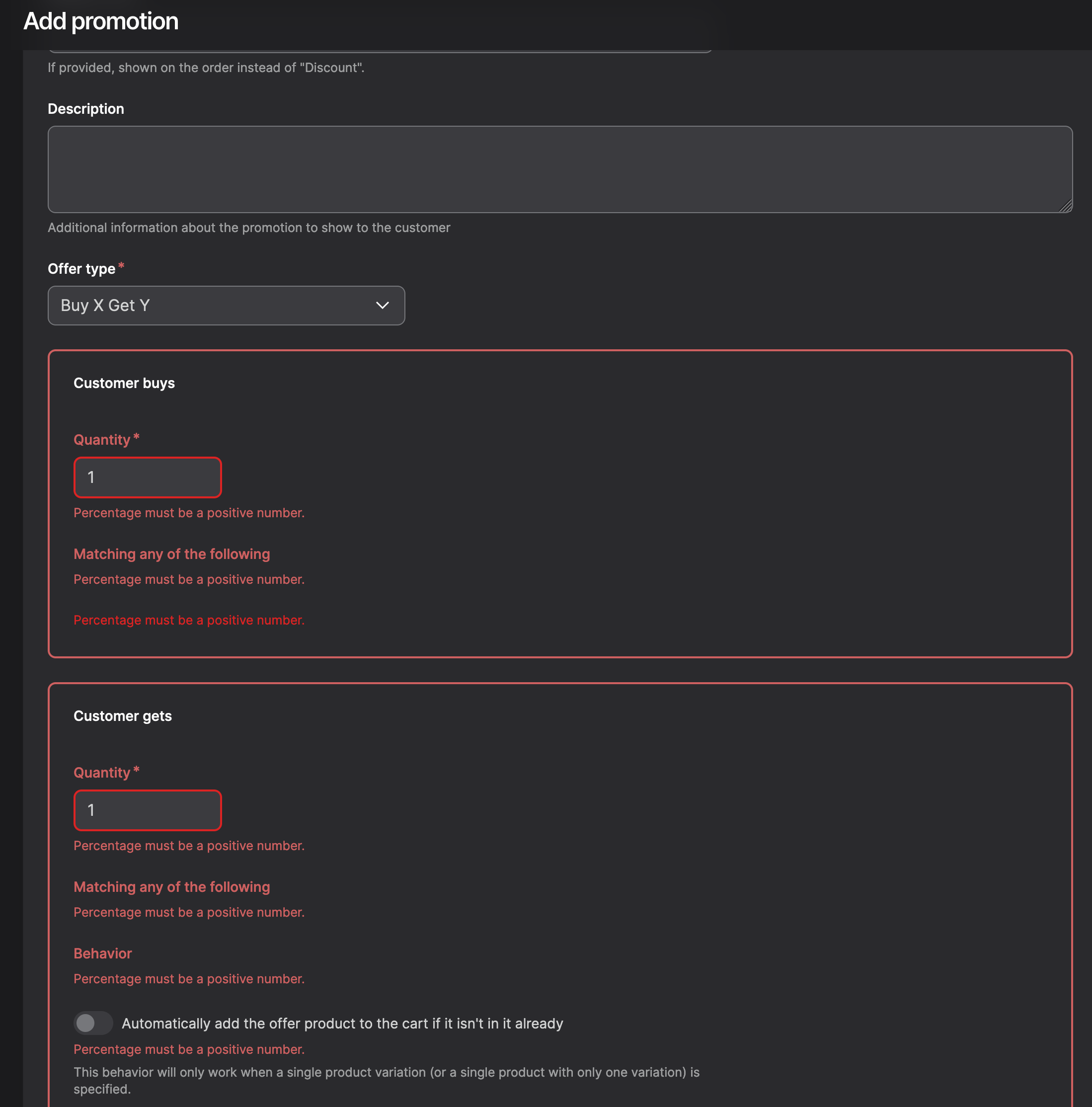 Promotion validation error removes offer details during creation [#3488468] | Drupal.org