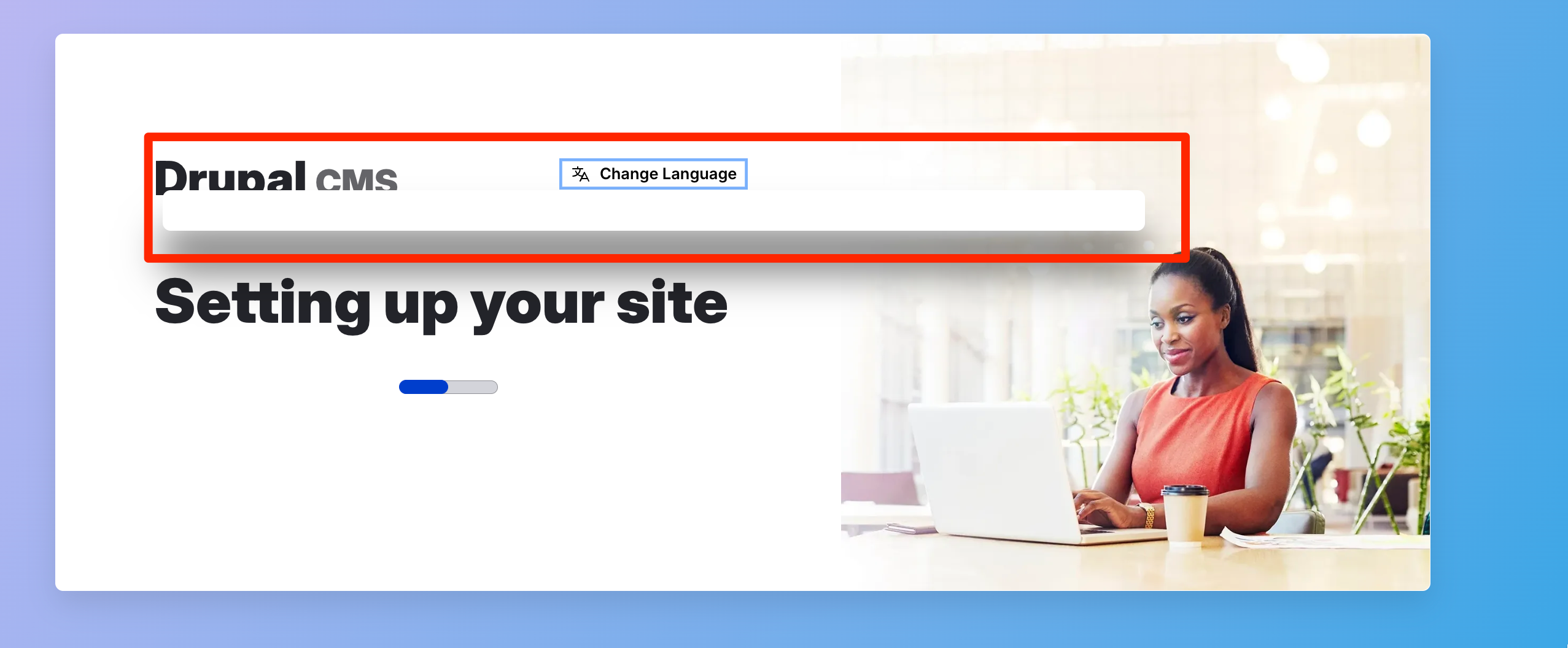 Installer: Language selector button shows during install progress, but no languages in the ...