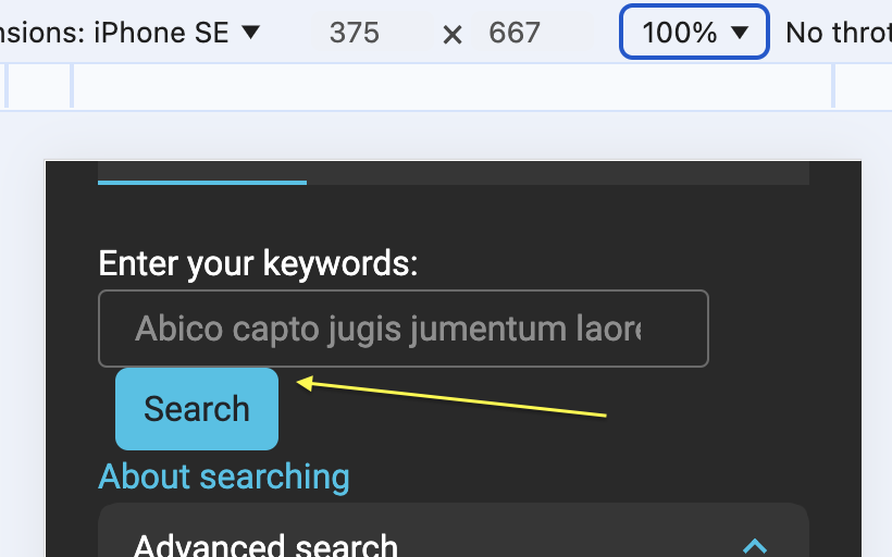 Fix the space for the search button on the searched page in mobile view [#3491834] | Drupal.org