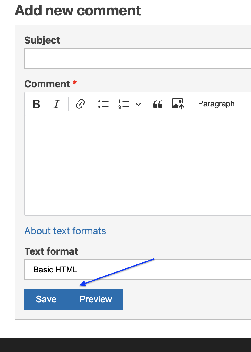 In Add New comment form, Save and Preview button needs some space. [#3492850] | Drupal.org