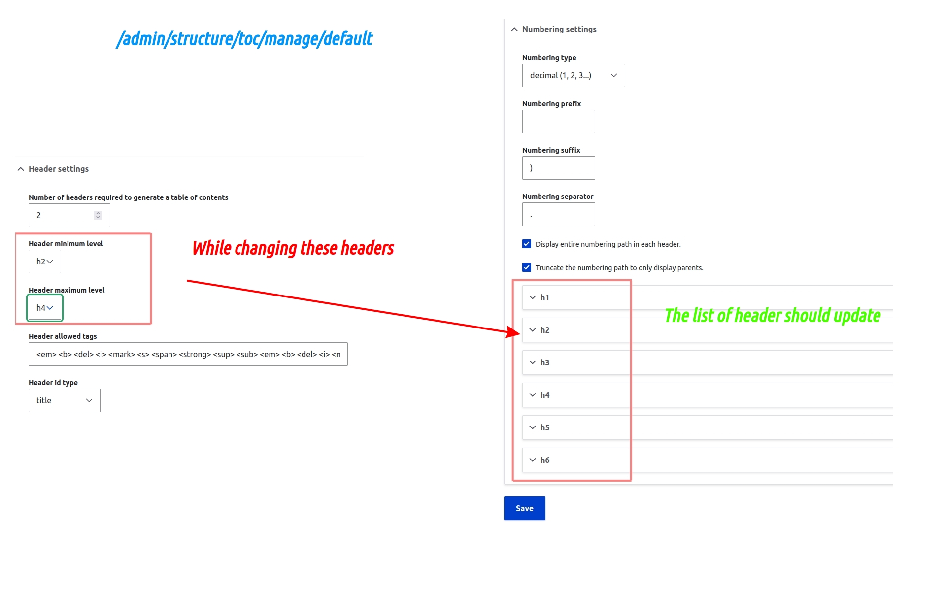 Issue With Number Settings For Individual Header Uncaught Rangeerror Once Id Must Not Be Empty