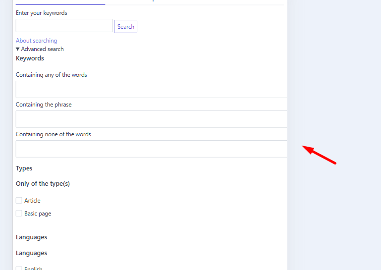 On mobile view, Advance search, Keywords input box is cut off on the right side. [#3491523 ...