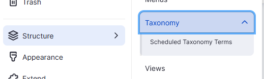Disable Scheduler's views for taxonomy terms and media items because they are extraneous and ...
