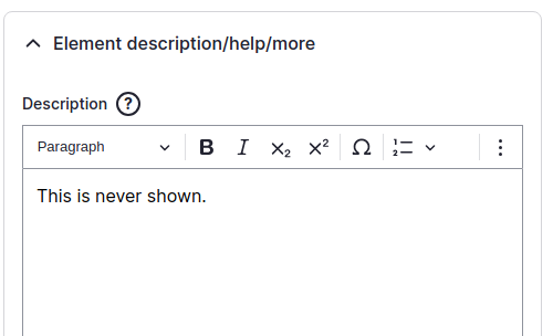 Fix missing element description and invalid markup [#3501982] | Drupal.org