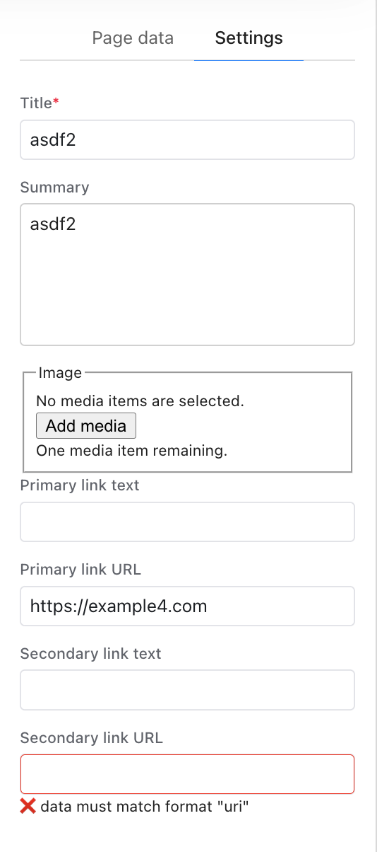 Cannot recover from "data must match format uri" error [#3504439] | Drupal.org