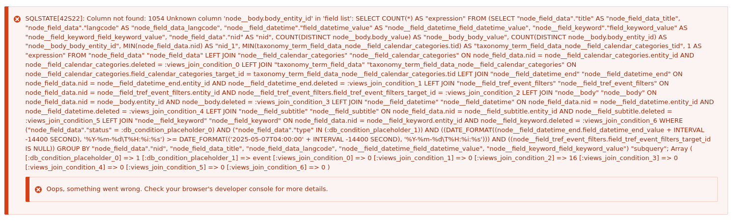 Updating to Drupal core 10.4.6 views aggregation update causing views using aggregation to break ...