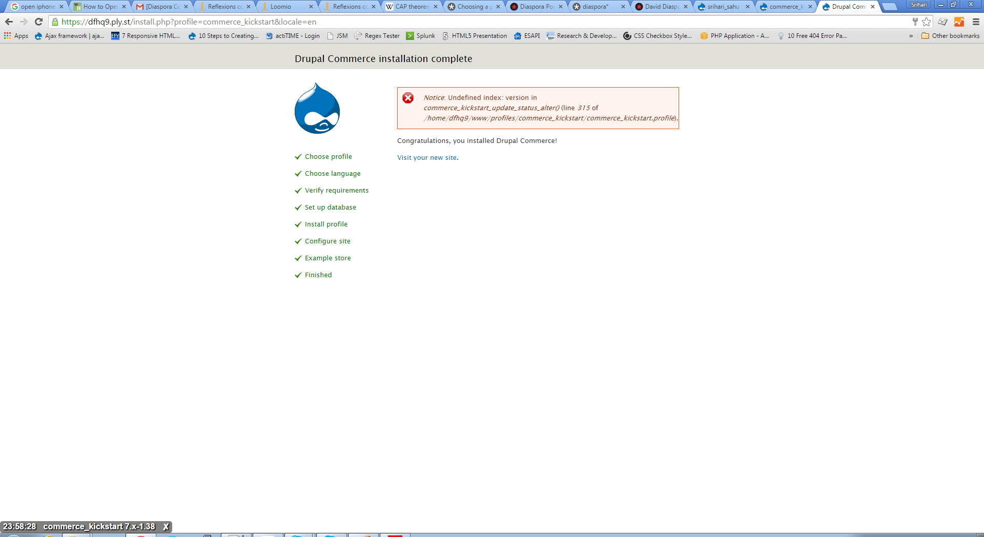 commerce_kickstart installs with errors [#2218267] | Drupal.org
