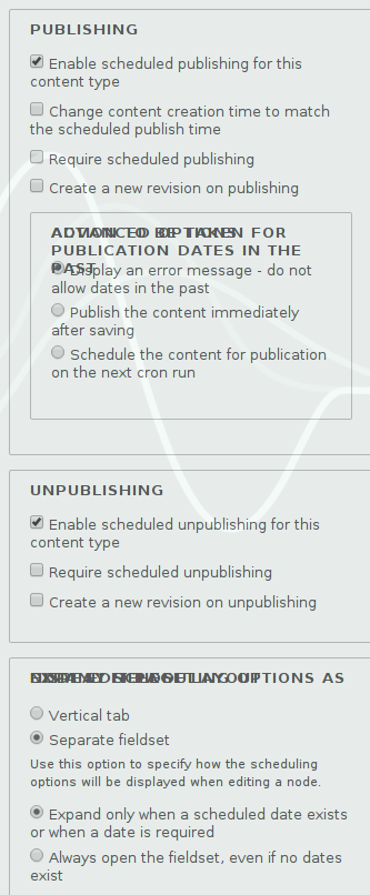 Garbled text on content type configuration [#2485455] | Drupal.org