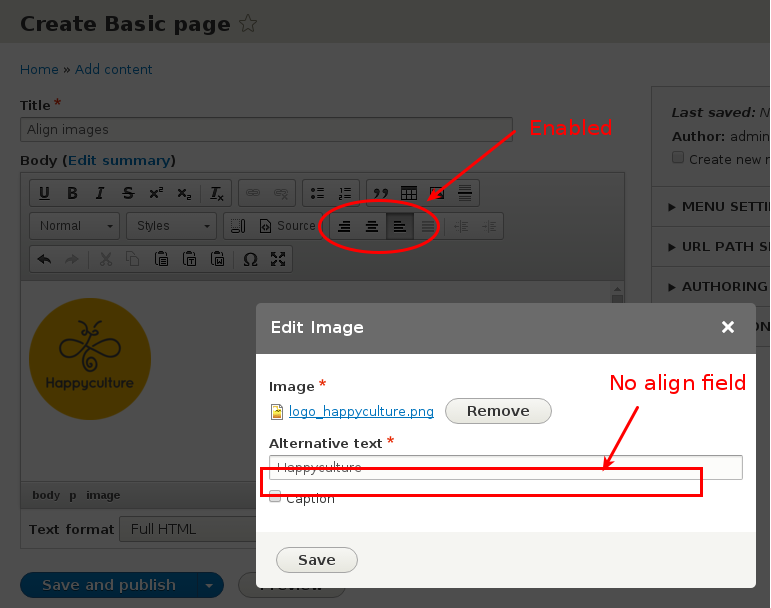 Ckeditor Alignment Buttons Can Be Used Even When The Align Filter Is Disabled [ 2569893