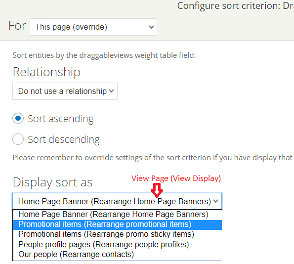 Allow sort handler to select the view that stored the order [#2767437] | Drupal.org