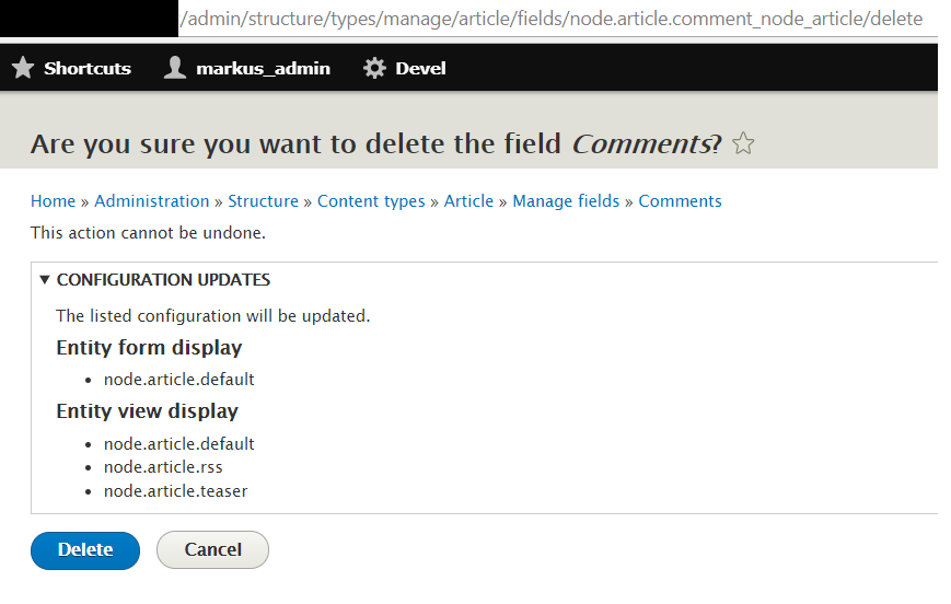 Show warning when comment field is about to be deleted [#2908607 ...
