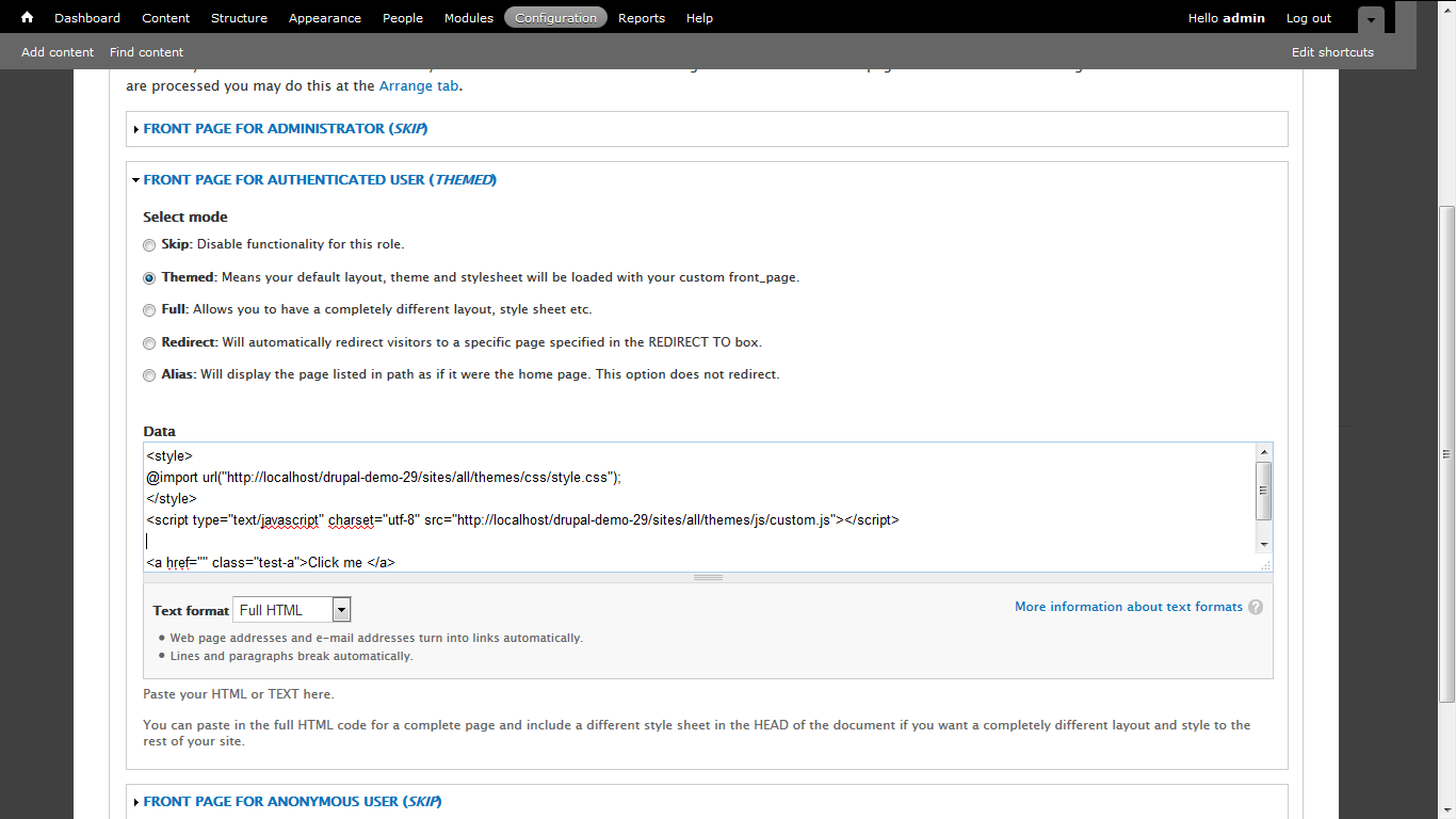html 5 front page [#2510600] | Drupal.org