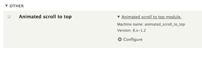 Missing Configuration Link [#2889709] | Drupal.org