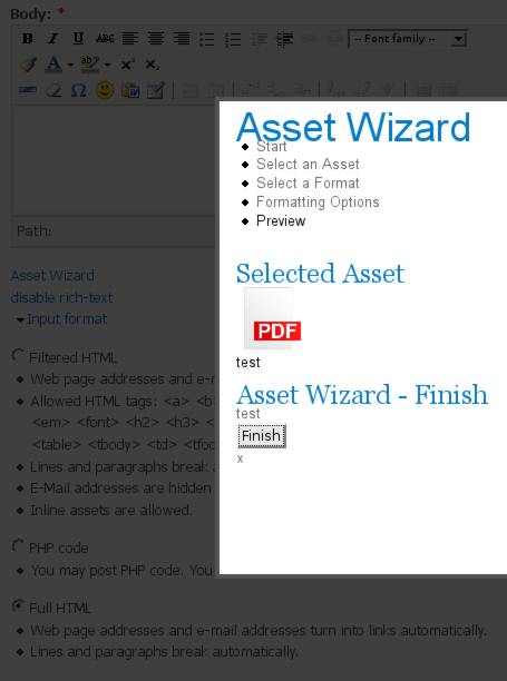 Wizard won't finish when tinymce is involved - more. [#241732] | Drupal.org