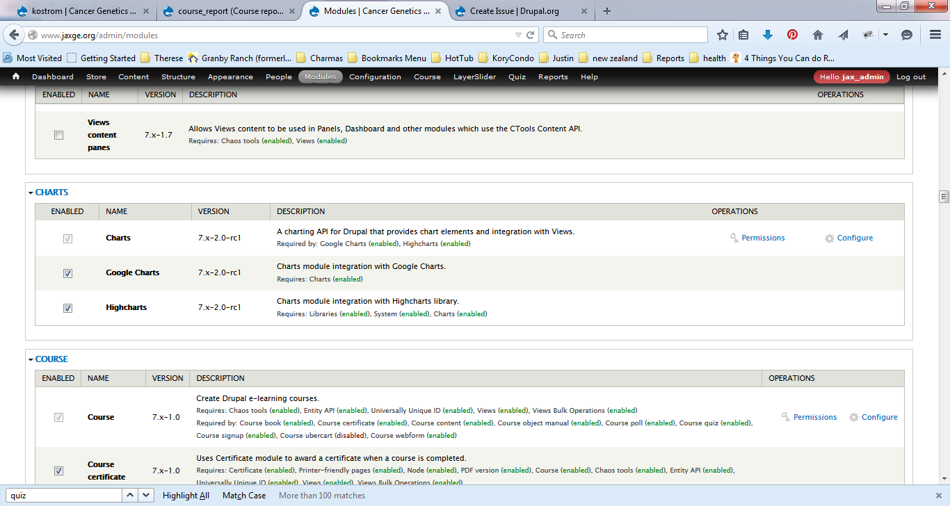 Quiz Statistics shows missing Chart module [#2478701] | Drupal.org