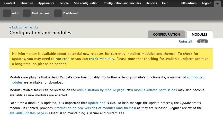 D7UX IA: move modules to config/modules [#545952] | Drupal.org