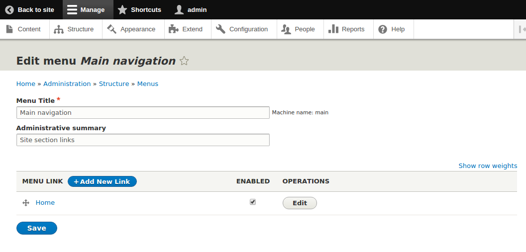 Separate the menu settings from the 'add link' button [#2520232] | Drupal.org