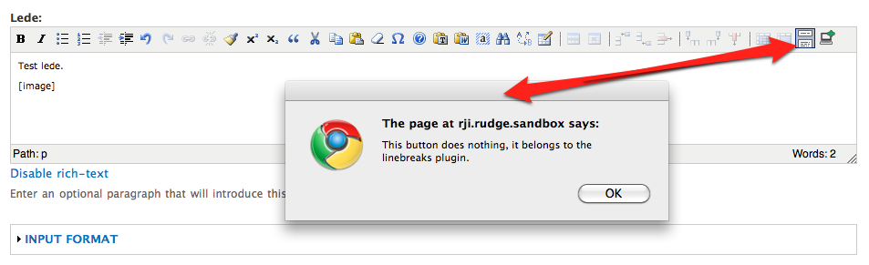 Hide the toolbar button [#1045730] | Drupal.org