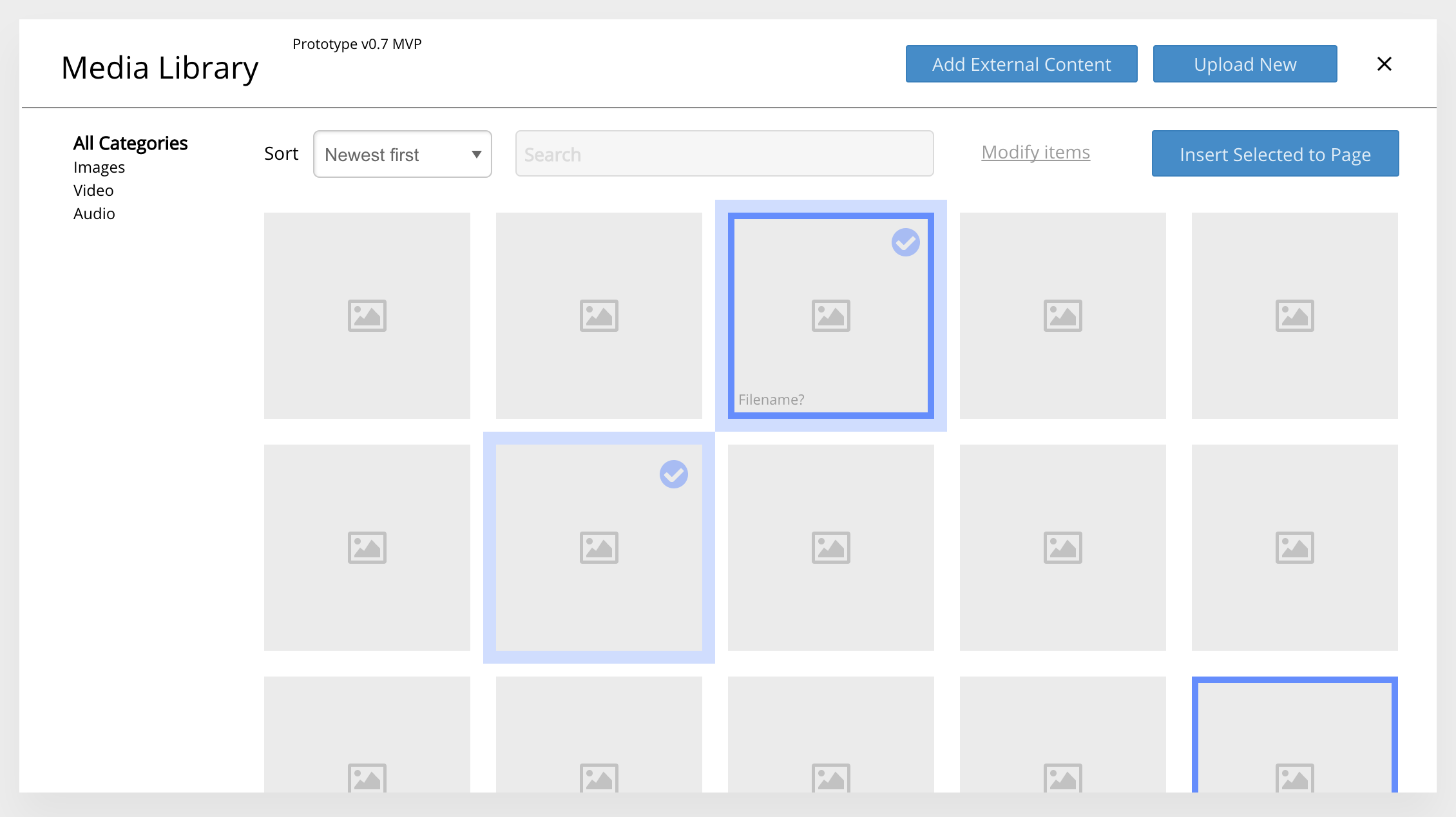 [prototype] Create design for a Media Library [#2796001] | Drupal.org