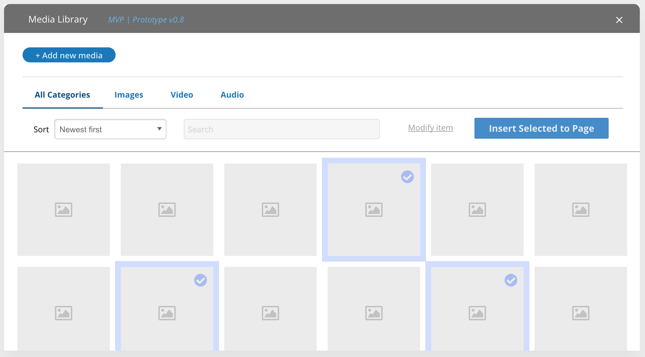 [prototype] Create design for a Media Library [#2796001] | Drupal.org