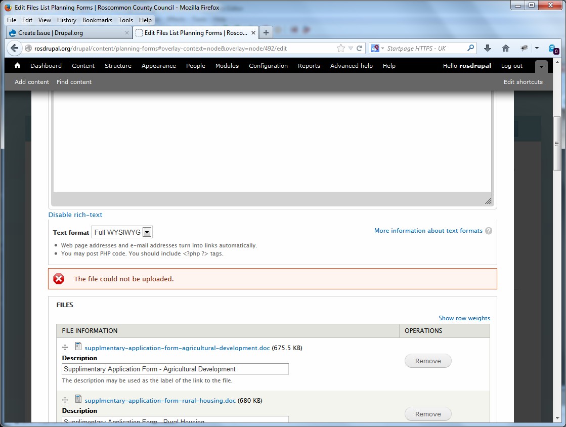 Error: "The file could not be uploaded" when trying to upload ...