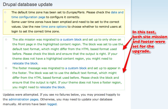 Eliminate footer message [#453080] | Drupal.org