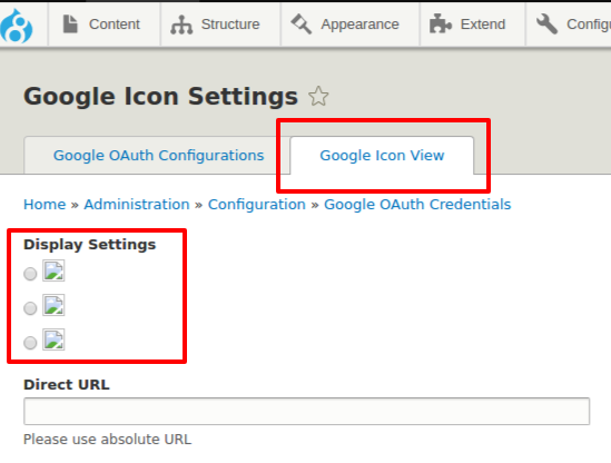 Display settings broken icon. [#2931795] | Drupal.org