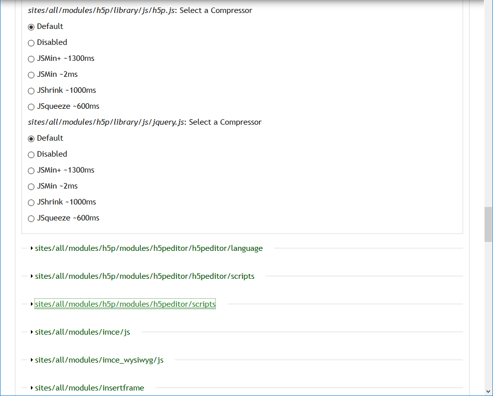 Fix h5p module js compression issues [#2803335] | Drupal.org