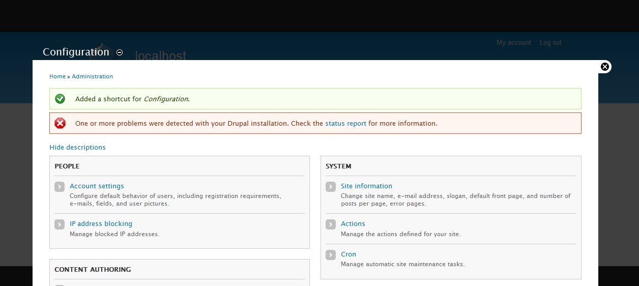 Toolbar disappears when a shortcut is added/removed inside the overlay [#1005896] | Drupal.org
