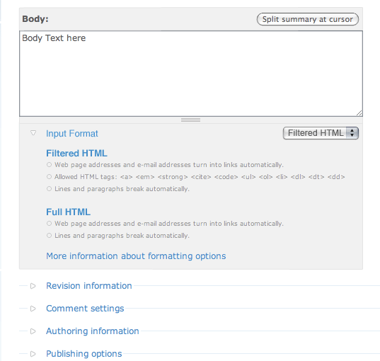 Text format widget [#304330] | Drupal.org