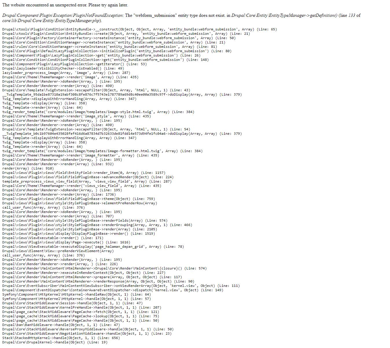 The "webform_submission" entity type does not exist [#2901689] | Drupal.org