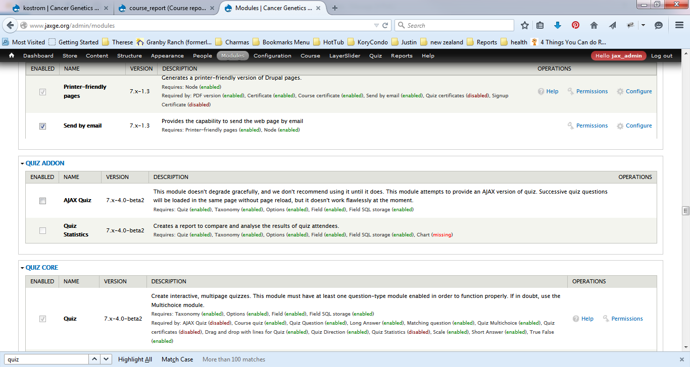 Quiz Statistics shows missing Chart module [#2478701] | Drupal.org