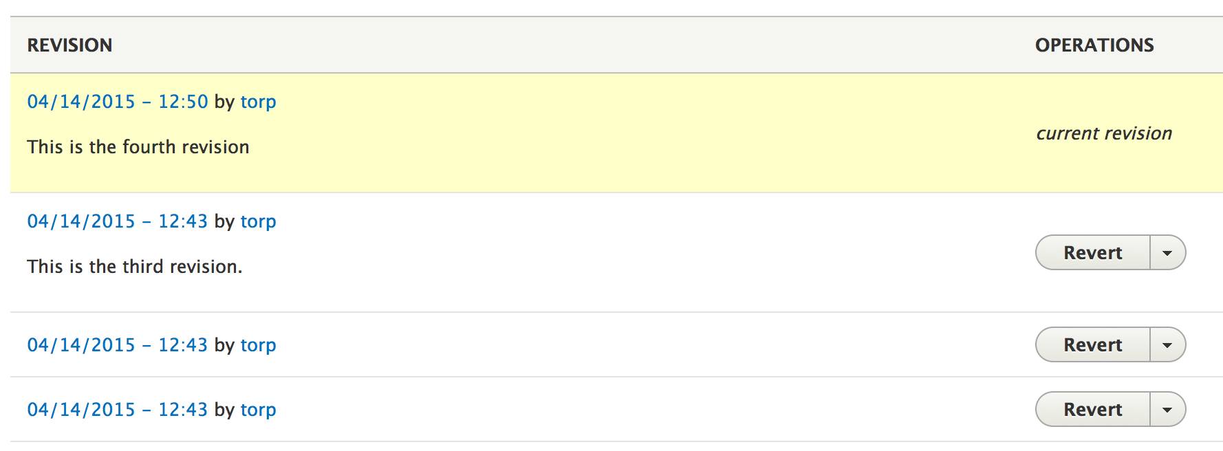 Revision information displayed with HTML tags [#2470998] | Drupal.org