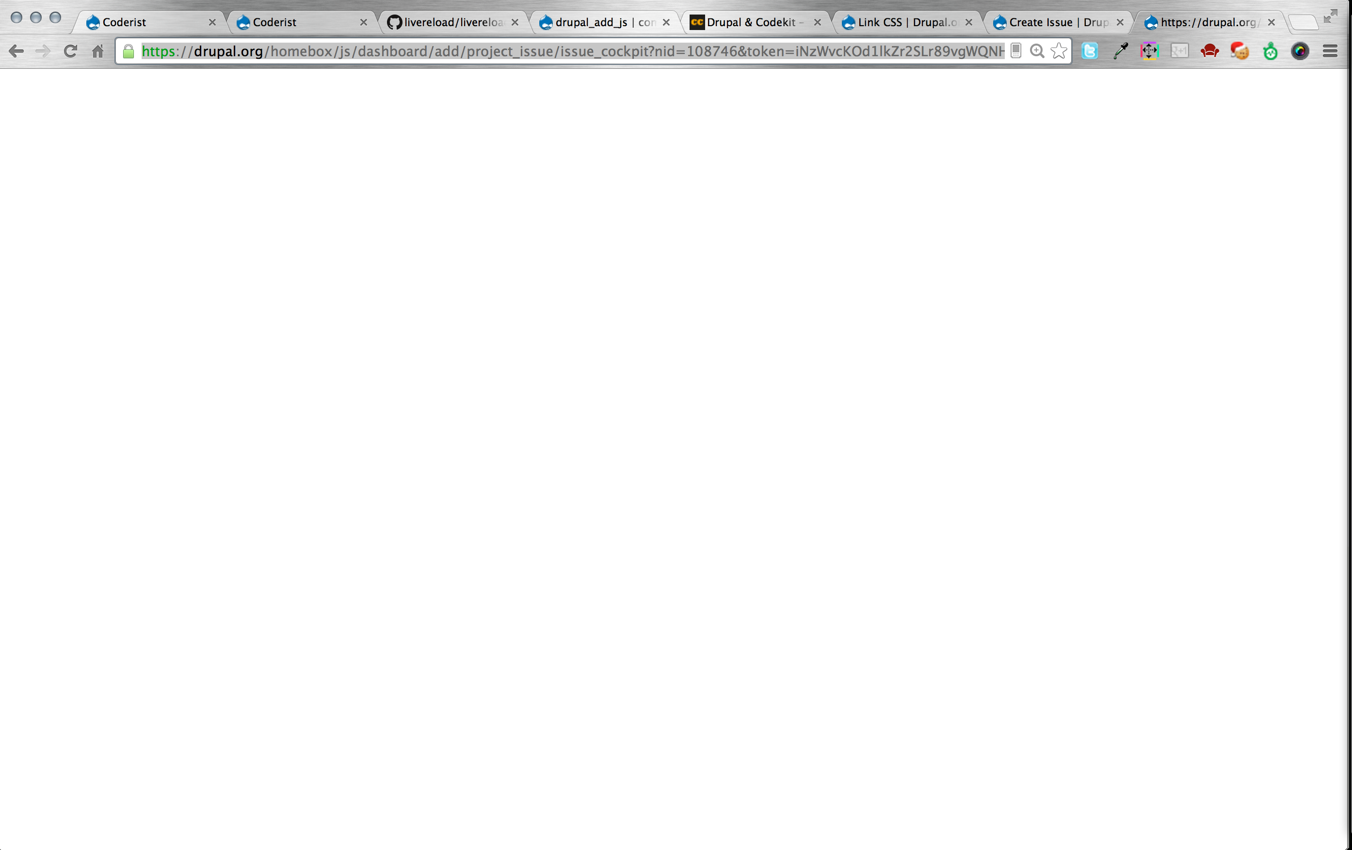 White screen (of death) after adding a project to my dashboard ...