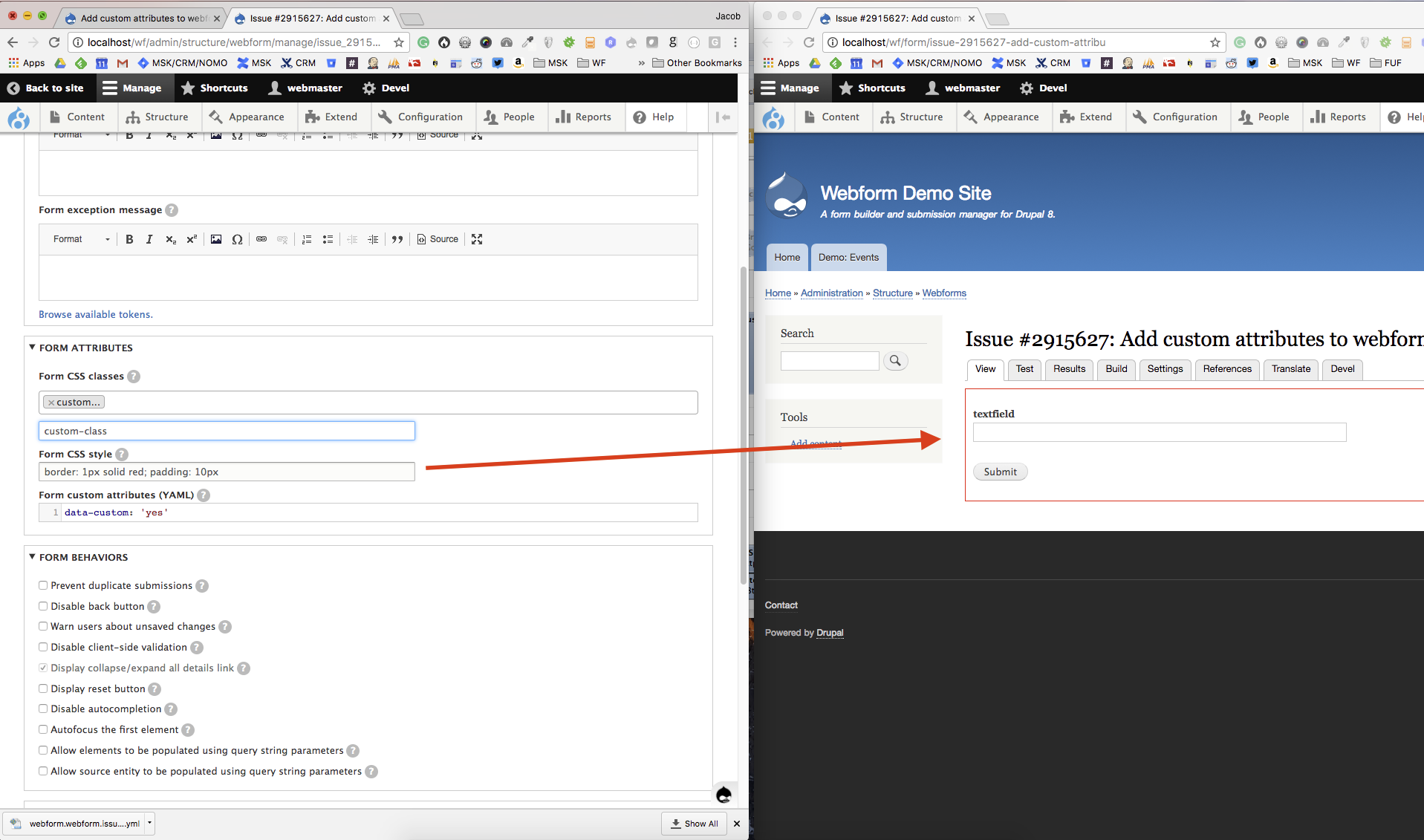 Add custom attributes to webform element [#2915627] | Drupal.org