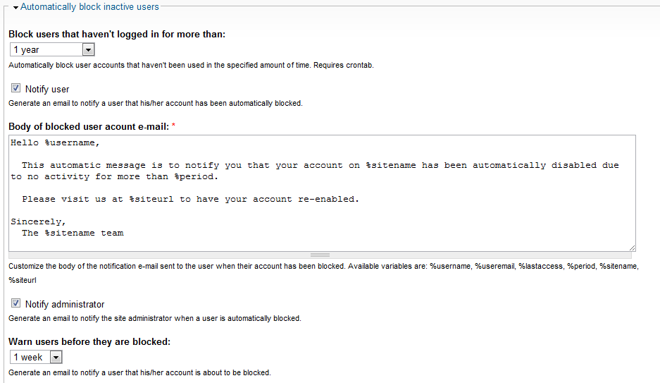 Account deletion warning sent at wrong time [#1107486] | Drupal.org