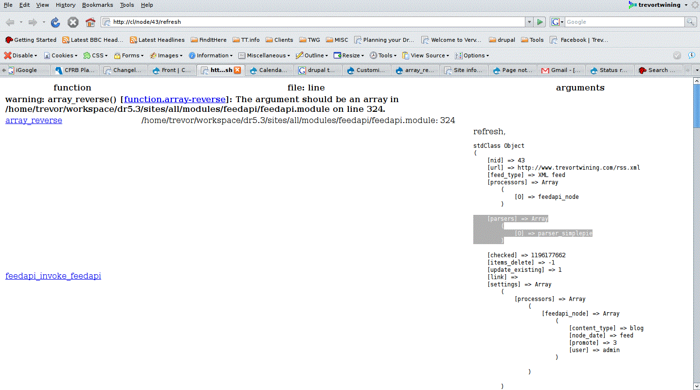 array_reverse() warning on refresh [#192350] | Drupal.org