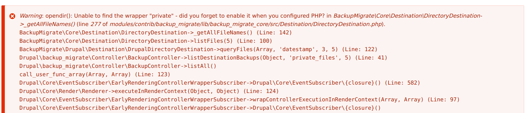 Avoid "Unable to find the wrapper "private"" error [#2937840] | Drupal.org