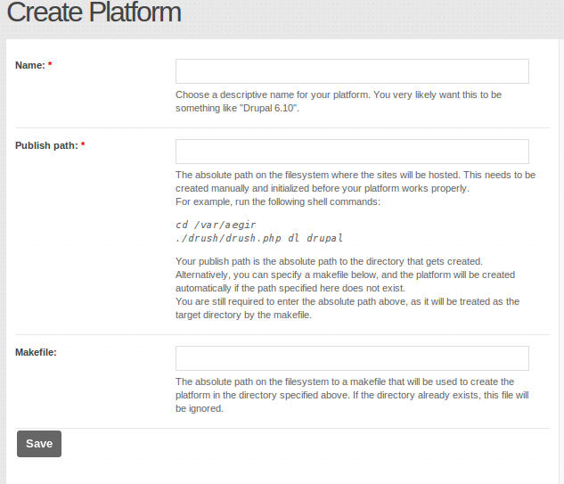 That the 'Publish path' for a new platform should be absolute is not ...
