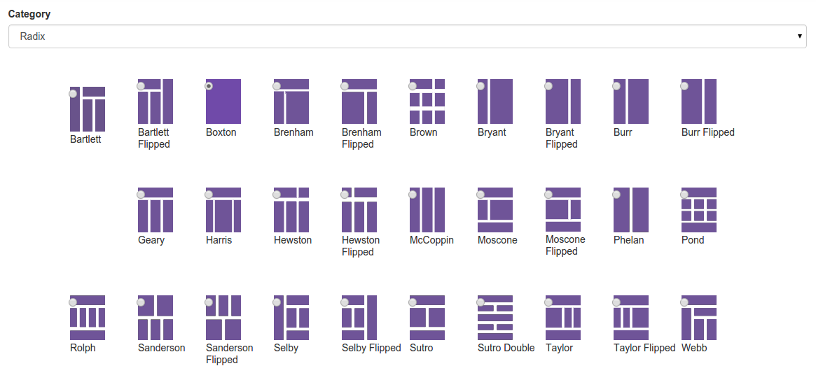 Panels layout form has radio buttons on top of layout icon [#2453481 ...