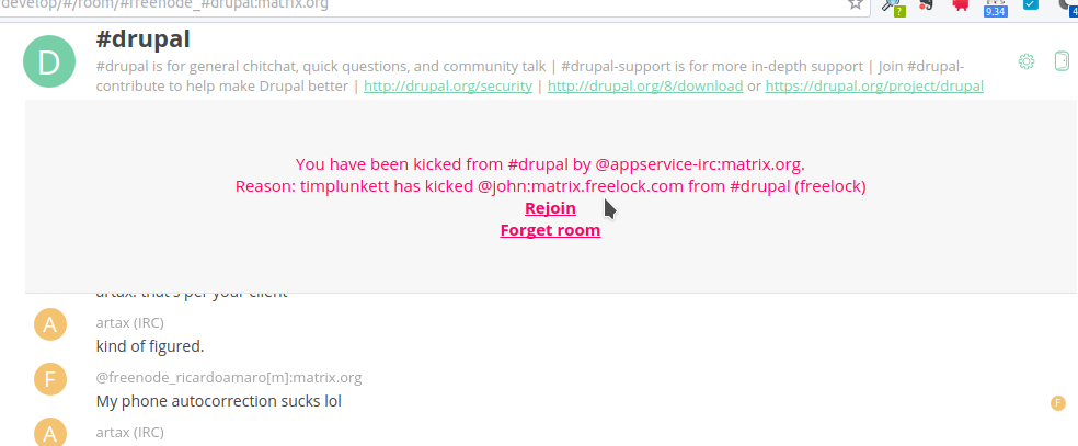 Drupal Chat Bridges IRC Matrix Slack [#2885060] | Drupal.org