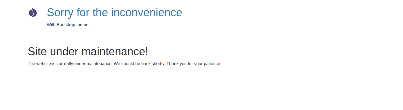 Add basic maintenance page [#2865975] | Drupal.org