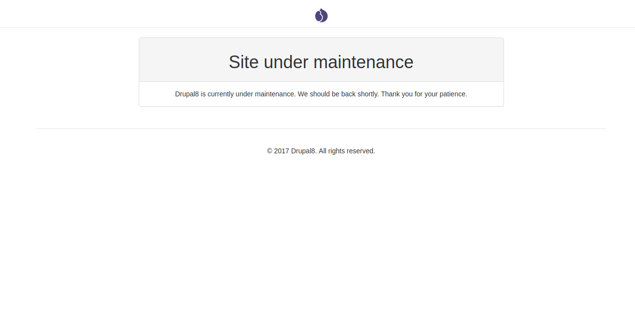 Add basic maintenance page [#2865975] | Drupal.org