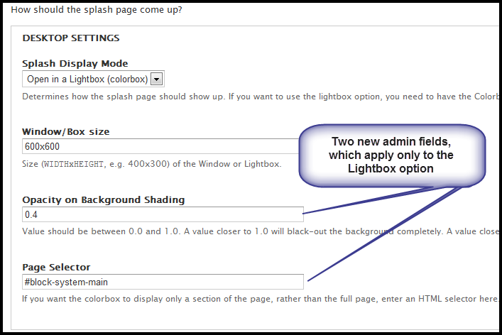 Splashify to show just part of a page? (Rather than header/footer and ...