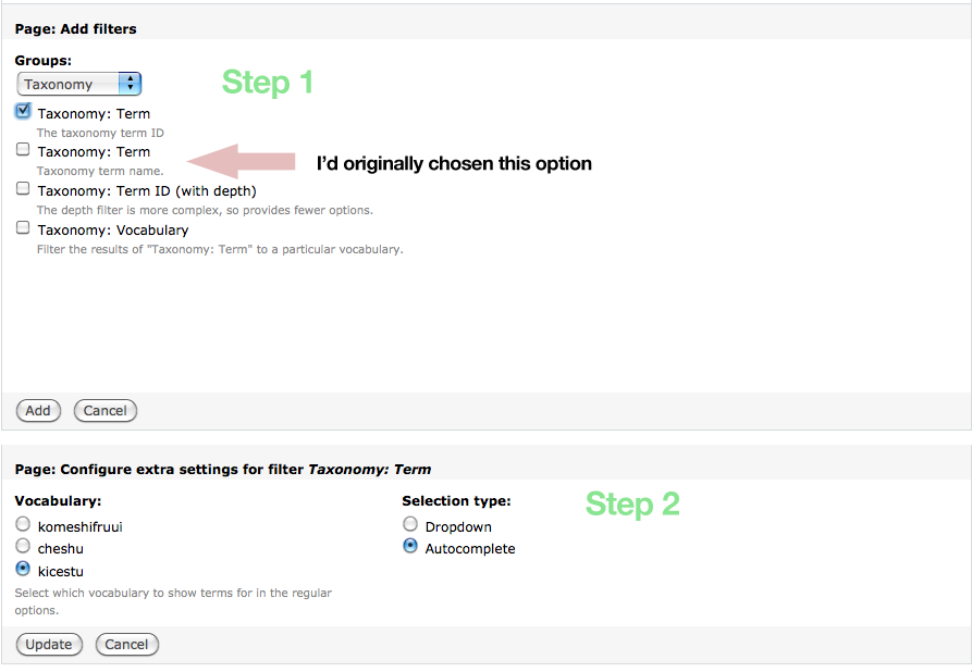 Missing Extra Settings Cog Icon On Taxonomy Term Exposed Filter In Views Ui 869466