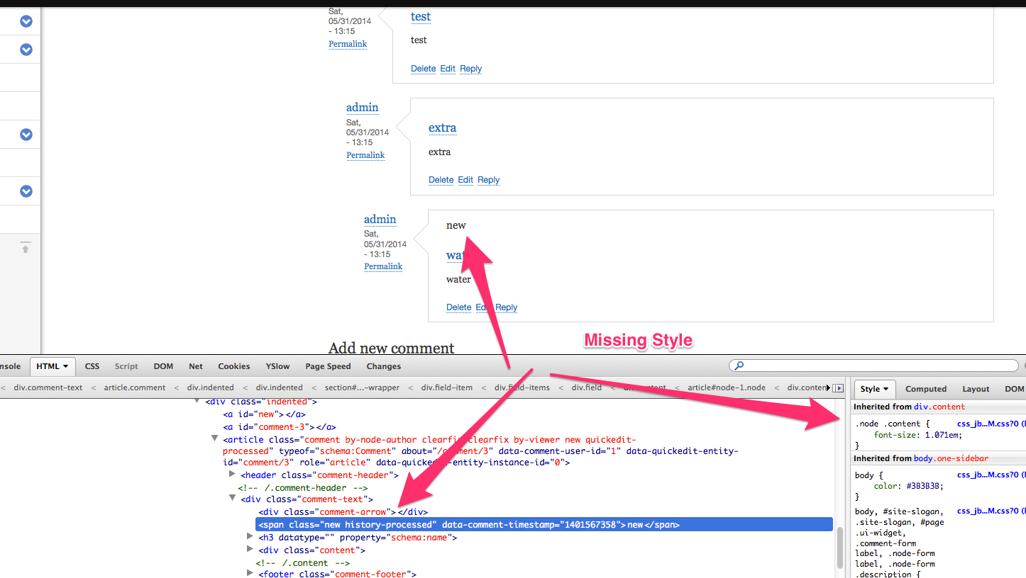 New marker for Comments in Bartik need CSS [#2277643] | Drupal.org
