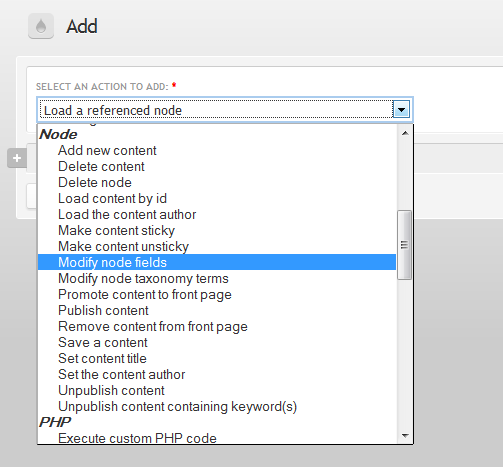 "Modify node fields" does not work with rules [#752666] | Drupal.org